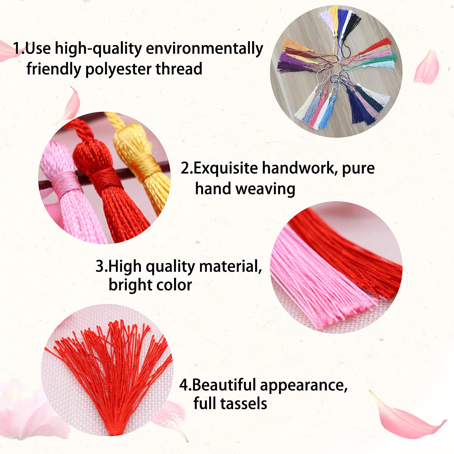 BOROLA 25 Pcs Handmade DIY Tassels 13cm/5 Inch Silky Soft Craft Mini Tassels for DIY Projects, Jewelry Making, Decoration, Bookmarks (Blue)