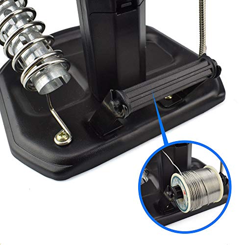 MMOBIEL LED Light Helping Hand Magnifier Station for Soldering, Assembly, Repair,Modeling, Hobbies and Crafts - 2.5X /4X LED Light - Hands-Free Magnifying Glass Stand - Incl. Clamp and Alligator Clips