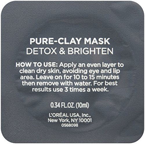 L'Oréal Paris Skincare Pure-Clay Face Mask Trial Size Set, Includes 3 Different Face Masks Made With Charcoal, Red Algae and Eucalyptus, Set