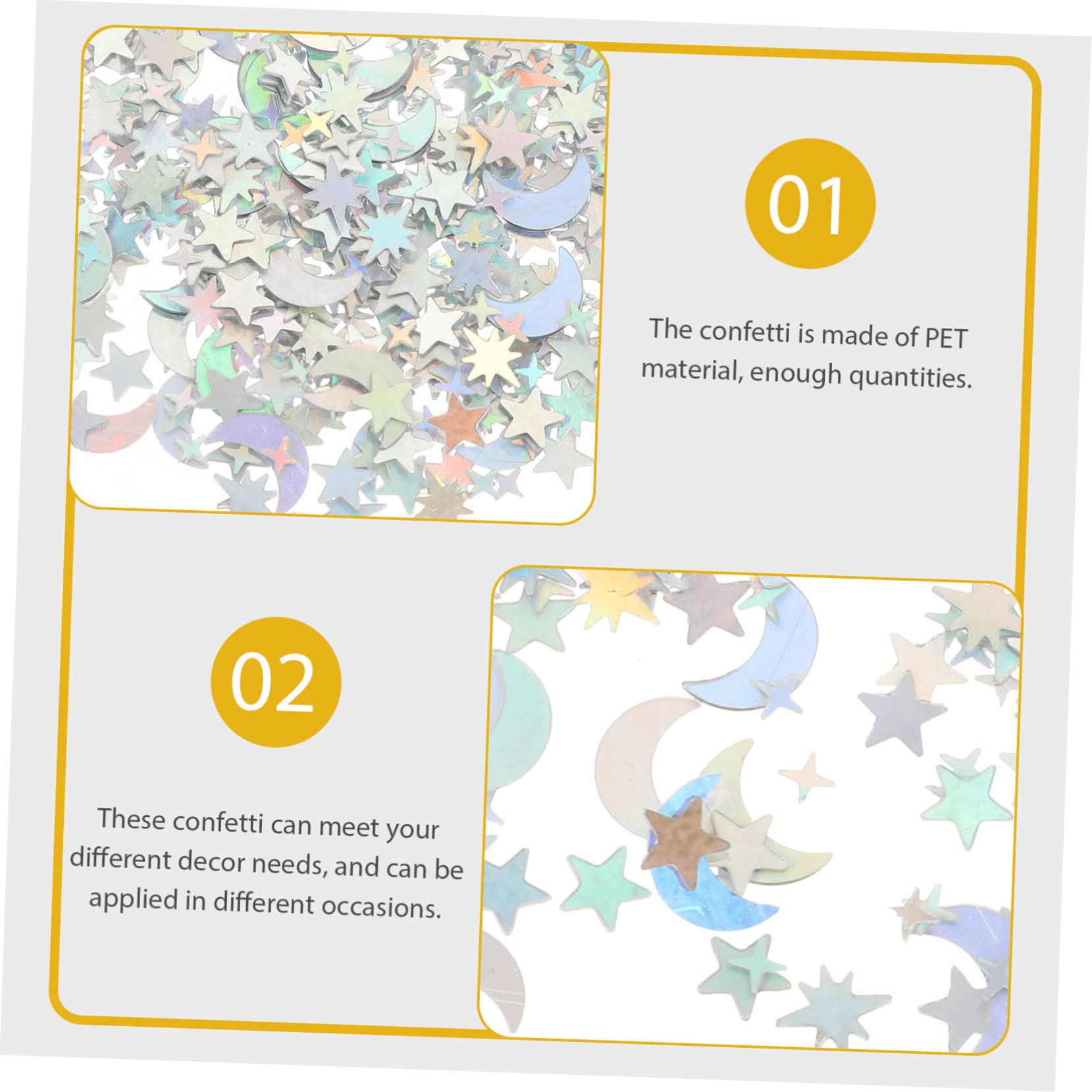 SEWACC 3pcs 1 Decorative Star and Moon Pieces Party Decorations Table Centerpieces Office Decor Anniversary Decoration Sequins Decorate Accessories Confetti Baby Balloon The Pet