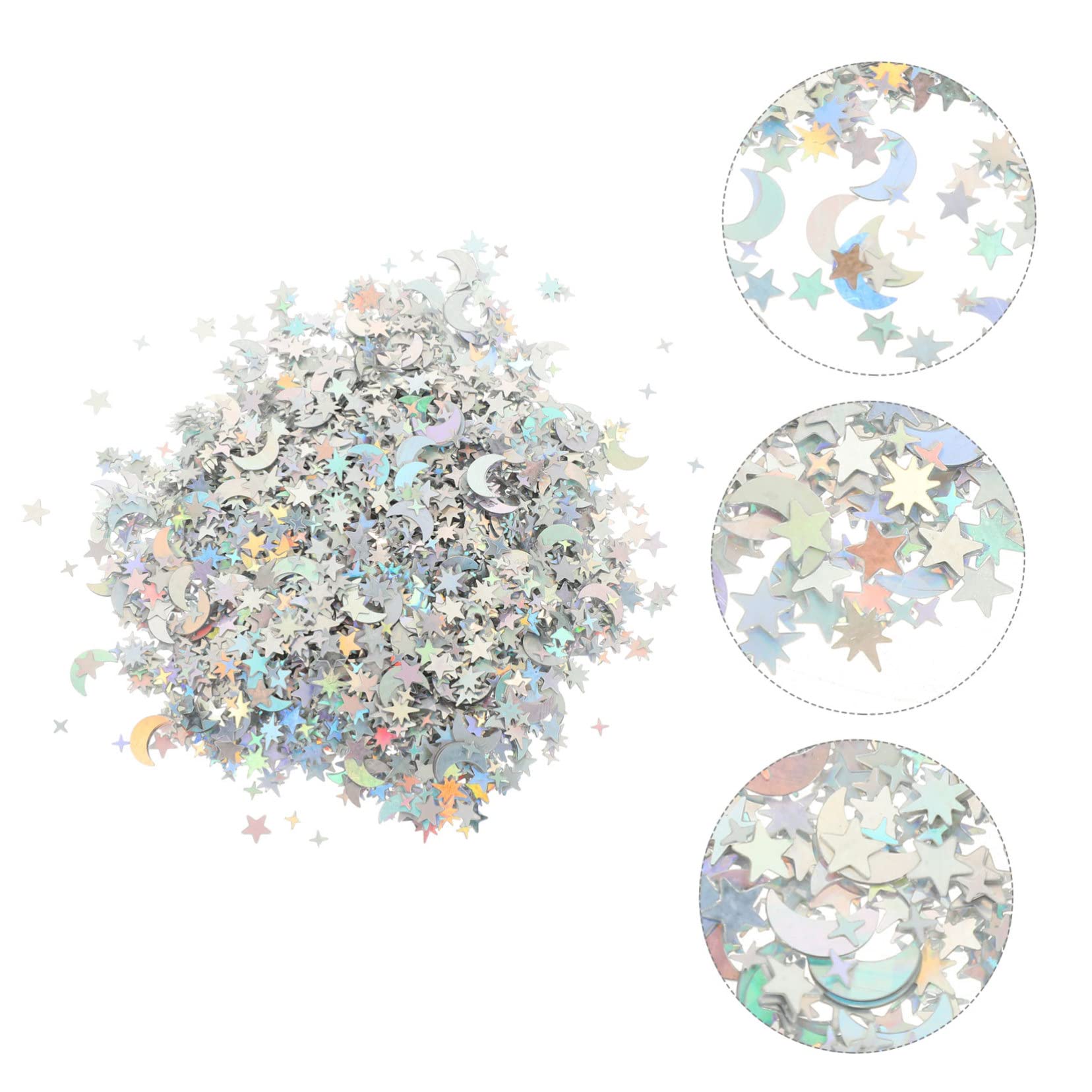 SEWACC 3pcs 1 Decorative Star and Moon Pieces Party Decorations Table Centerpieces Office Decor Anniversary Decoration Sequins Decorate Accessories Confetti Baby Balloon The Pet