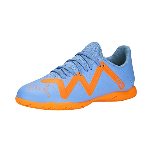 PUMA Future Play Indoor Training (Little Kid/Big Kid) Blue Glimmer/Puma White/Ultra Orange 4 Big Kid M