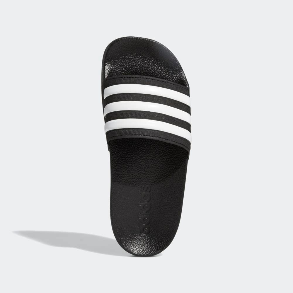 adidas Adilette Shower Slides, Core Black/White/Core Black, 4 US Unisex Big Kid