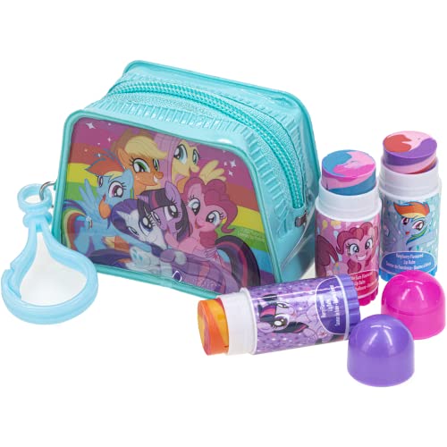 My Little Pony ā Townley Girl Plant Based 3 Pcs Flavoured Swirl Lip Balm & Micro Keychain Bag Makeup Cosmetic Set for Kids and Girls, Ages 3+ Perfect for Parties, Sleepovers & Makeovers
