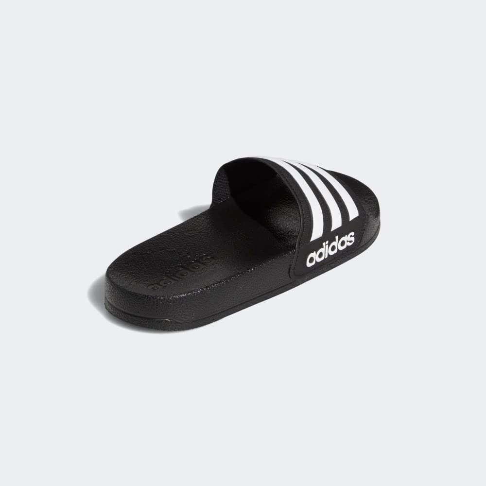 adidas Adilette Shower Slides, Core Black/White/Core Black, 4 US Unisex Big Kid