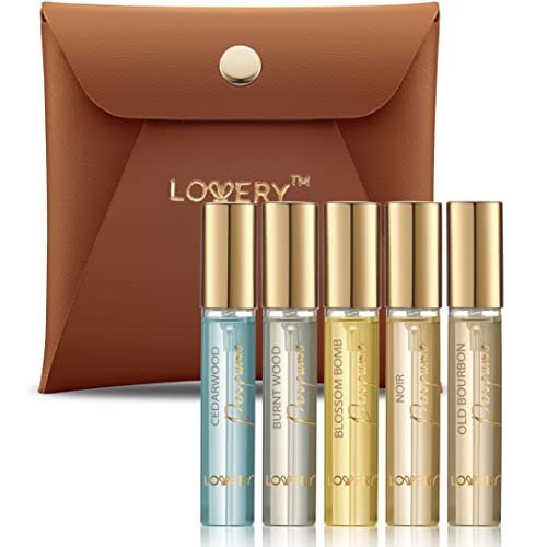 LOVERY Mini Perfumes for Women Perfume Gift Set, Woody Floral Women's Fragrances Perfume Set, 10ml Bottle Samples, Womens Perfume Sampler Sets, Man Cologne for Men Mini Travel Toiletries