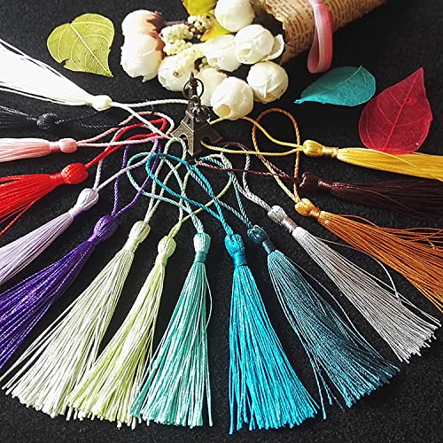 EKIND Silky Floss Tassels, 5-Inch Handmade Soft Craft Mini Tassels for Jewelry Making, Souvenirs, Bookmarks, DIY Crafts (25PCS, Purple)