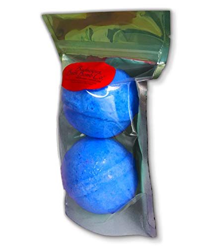 Giant Seamen Balls - Sea Captain and Ship Design - Funny Bath Bombs for Men - XL Bath Fizzers, Giant Blue Bombs, Handcrafted in The USA, 2 Count