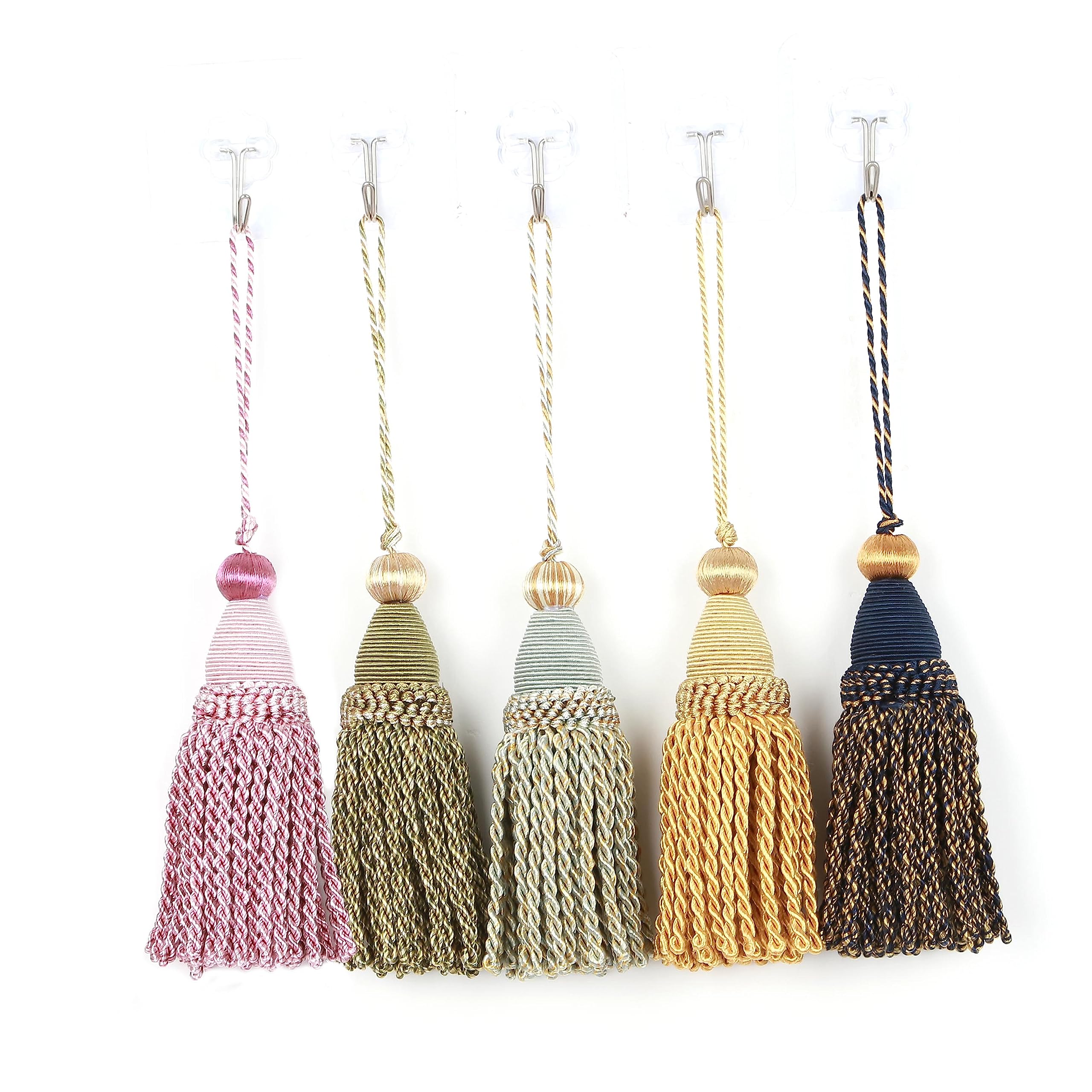 Fenghuangwu 2 Pcs 6" Large Key Tassel with 4.3" Loop Elegant Hand Crafted Tassels