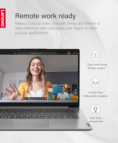 Lenovo - Ideapad 1 14.0" HD Laptop, Intel Celeron N4020 Processor, 4 GB RAM, 128GB Storage(64GB eMMC+64GB Card), Intel UHD Graphics, Bluetooth, Wi-Fi 6, Webcam, Windows 11, Cloud Grey, W/GaLiMu