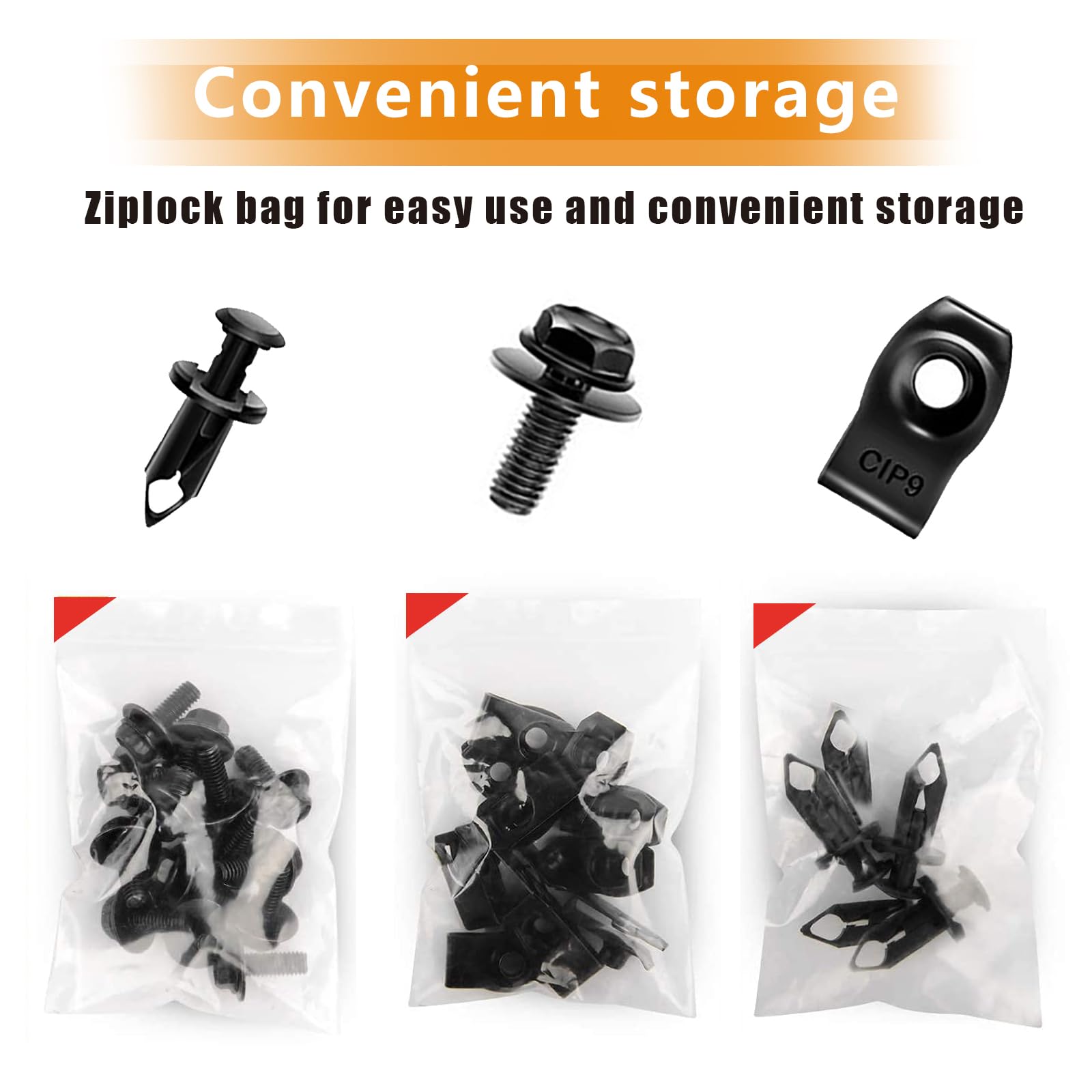 Ajxn 35 PCS Under Engine Cover Splash Guard Bolts, Car Bumper Fender Lining Rivets Nylon Push Clips, Push Metal U-Clip Retainers, Product Compatible with Cars, Trucks, Vans, SUVs, Trailers (Black)