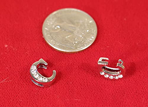 10pc "letter C" 8mm slide charms in antique style silver (BC1375-C) Jewelry Making Supply Pendant Keychains Bracelet DIY