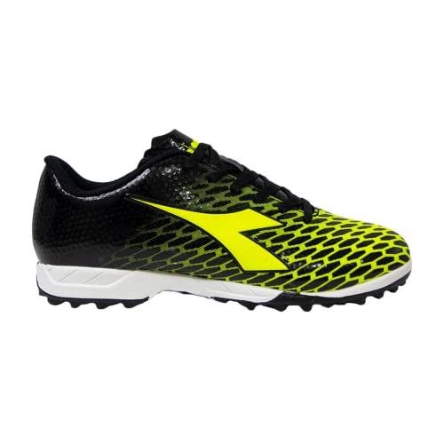 Diadora Cattura Youth Turf Soccer Shoes, Little/Big Kid Sizing (Black/Yellow, US Footwear Size System, Big Kid, Numeric, Medium, 3.5)