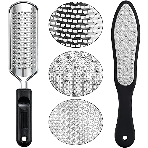 Oneleaf 2PCS Professional Pedicure Rasp Foot File Cracked Skin Corns Callus Remover for Extra Smooth and Beauty Foot (Black) (Black)