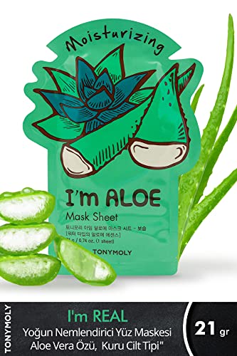 TONYMOLY I'm Real Moisturizing Aloe Mask Sheet, Pack of 1