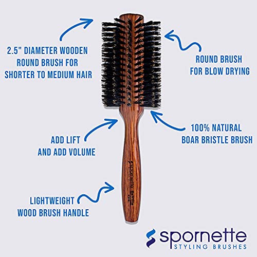 Spornette Classic German Porcupine Bundle with Deville 2.5 Inch Round Boar Bristle