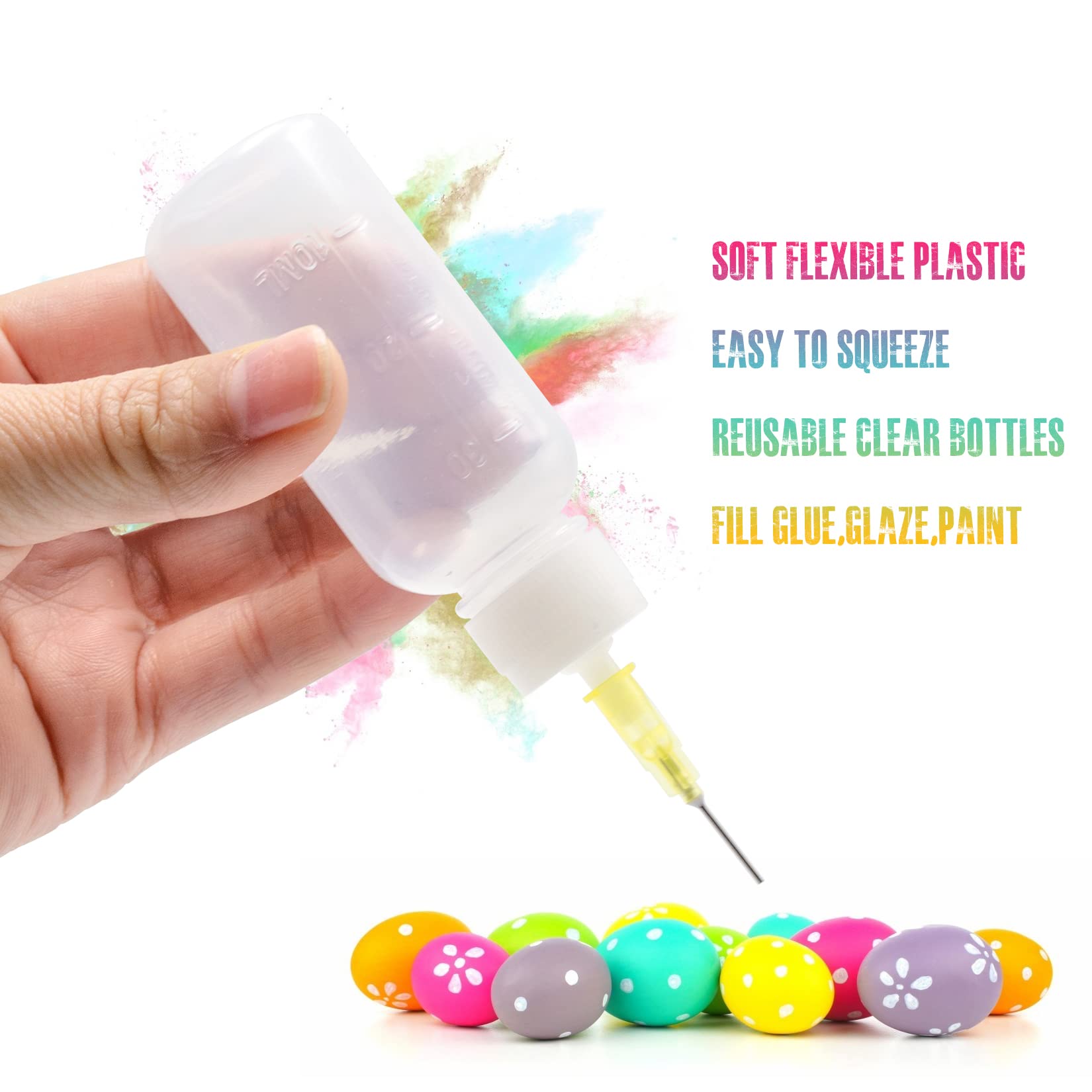 FJNATINH Precision Tip Applicator Bottle, Mini Glue Squeeze Bottle with Brush Tip for Oil, Wood Glue, Craft Glue, Paint, Crafting Fine Dispenser