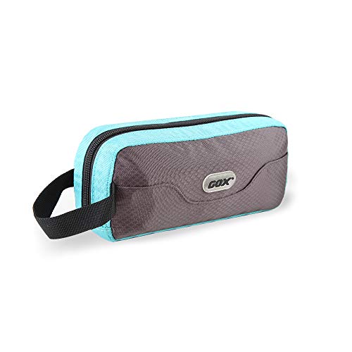 GOX Premium Toiletry Bag, Dopp Kit Case For Travel, Multifunction Cosmetics Organizer Pouch(Grey/Sky blue)