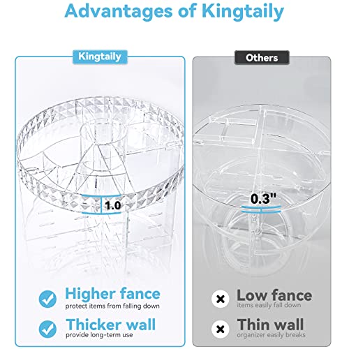 Kingtaily Rotating Makeup Organizer Spinning Makeup Organizer for Vanity, 360 Rotation with 6 Adjustable Layers, Large Capacity Vanity Organizer Skin-care Organizers Clear Perfume Organizer