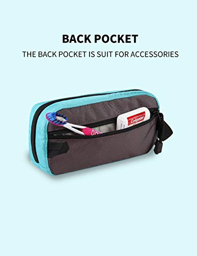 GOX Premium Toiletry Bag, Dopp Kit Case For Travel, Multifunction Cosmetics Organizer Pouch(Grey/Sky blue)