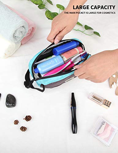 GOX Premium Toiletry Bag, Dopp Kit Case For Travel, Multifunction Cosmetics Organizer Pouch(Grey/Sky blue)