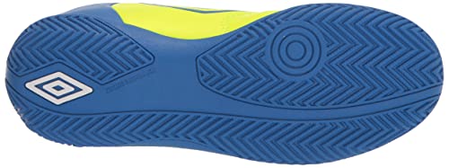 Umbro Boy's Classico XI IC Jr. Soccer Indoor Shoe, Yellow/Blue/White, 11 Little Kid