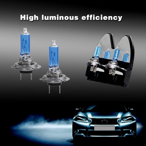 ZBGUN 2 PCS H11 Car Halogen Bulb, 12V 100W Quartz Glass Fog Light Set, Universal High Low Spotlight Replacement Accessories, Compatible with Most Cars, Motorcycles (White)