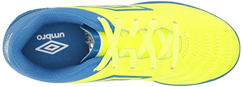 Umbro Boy's Classico XI IC Jr. Soccer Indoor Shoe, Yellow/Blue/White, 11 Little Kid