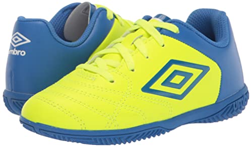 Umbro Boy's Classico XI IC Jr. Soccer Indoor Shoe, Yellow/Blue/White, 11 Little Kid