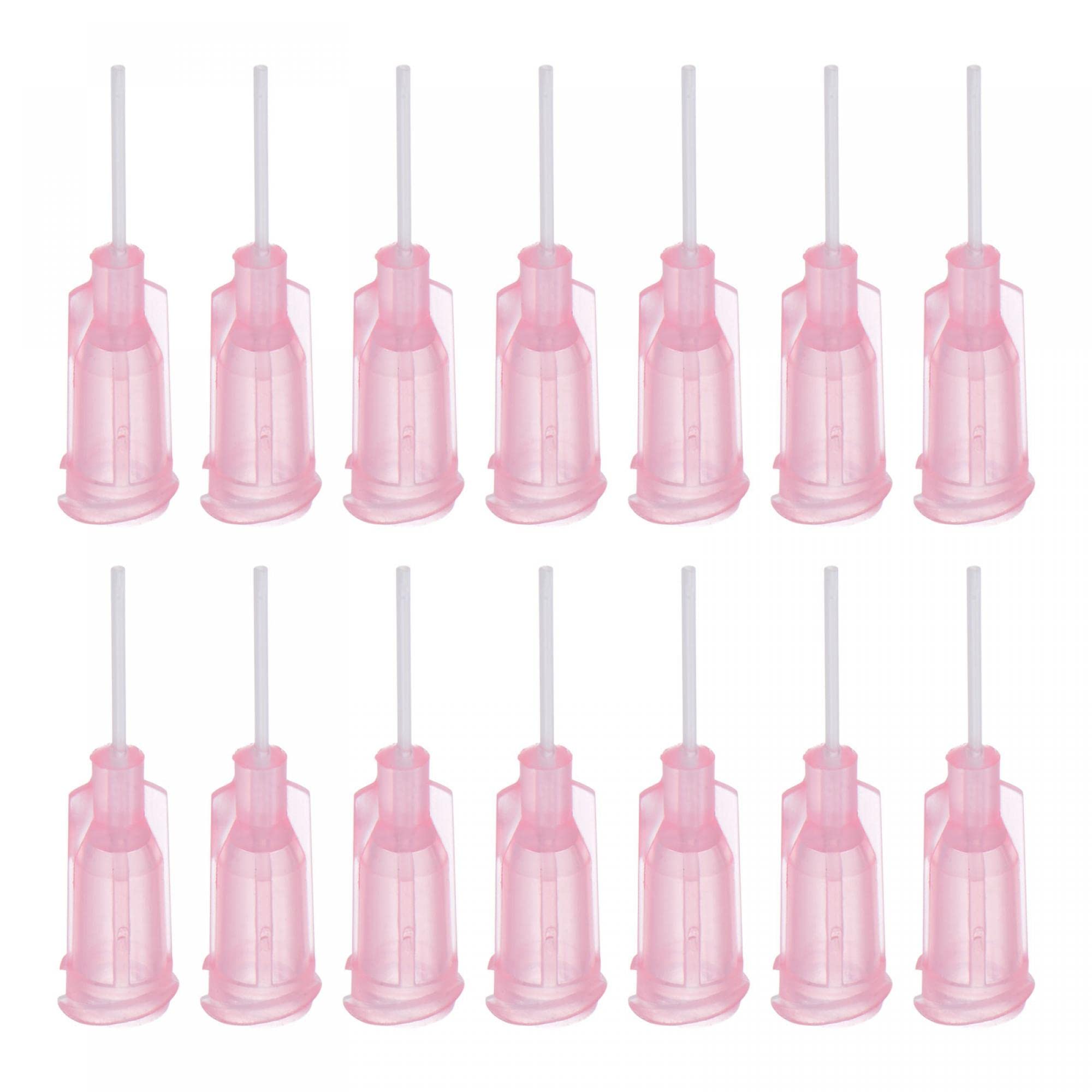 uxcell 50 Pcs 20G Plastic Dispensing Needles, 1/2" PP Glue Needle Tube Blunt Luer Lock Tips with PP Flexible Needle for Liquid Glue Gun, Pink