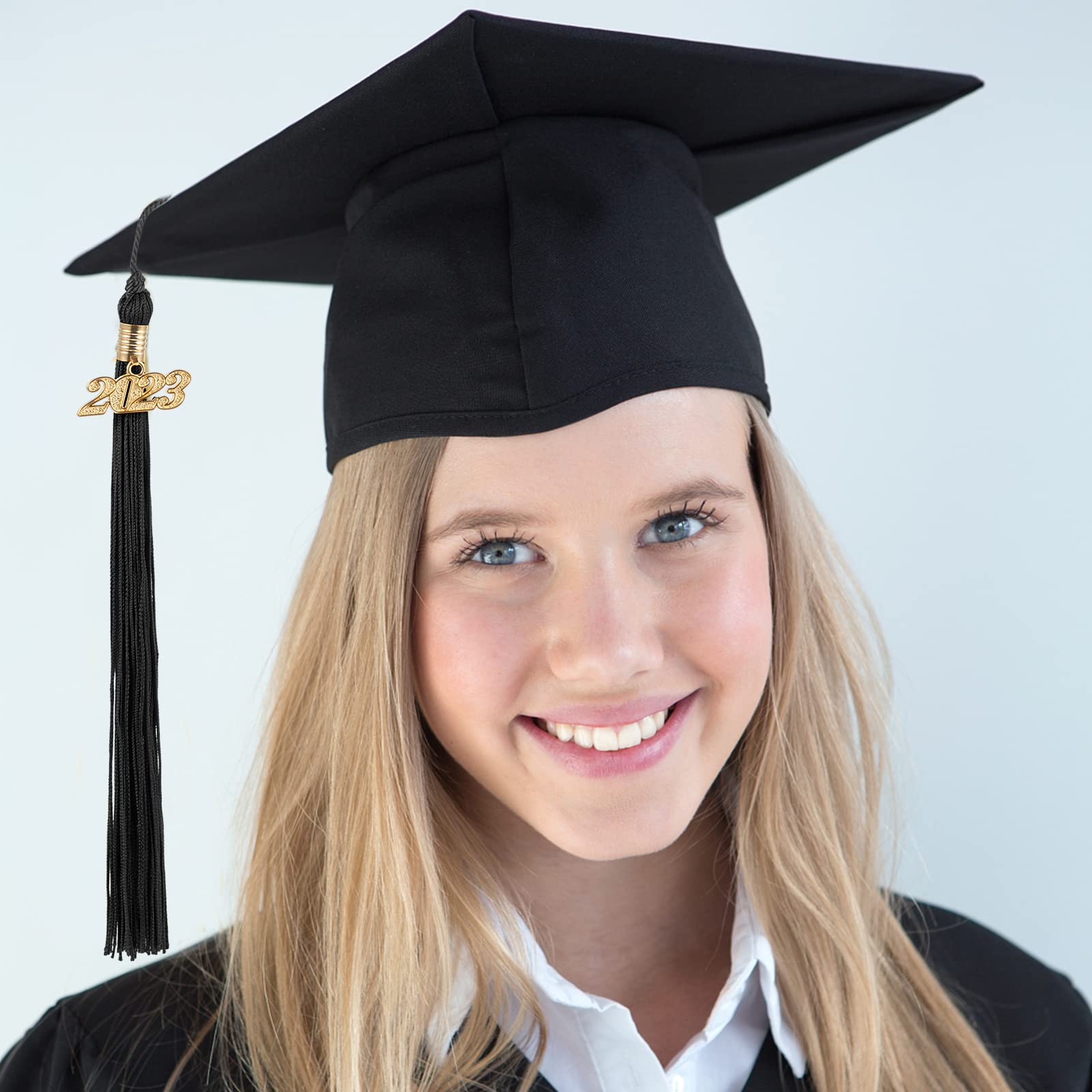 2023 Tassel Graduation-2Pcs Graduation Tassel Charms for Graduation Cap, Graduation Tassel 2023 for Graduate Hats, Academic Graduation Cap Tassel Charms (Black)