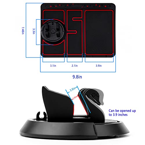 CKLJTL 4-in-1 Car Non-Slip Phone Pad - Universal 360Rotation Dash Holder - Multifunctional Car Dashboard Organizer Tray - Anti Slip Mat - Sticky Pad - Gift - White