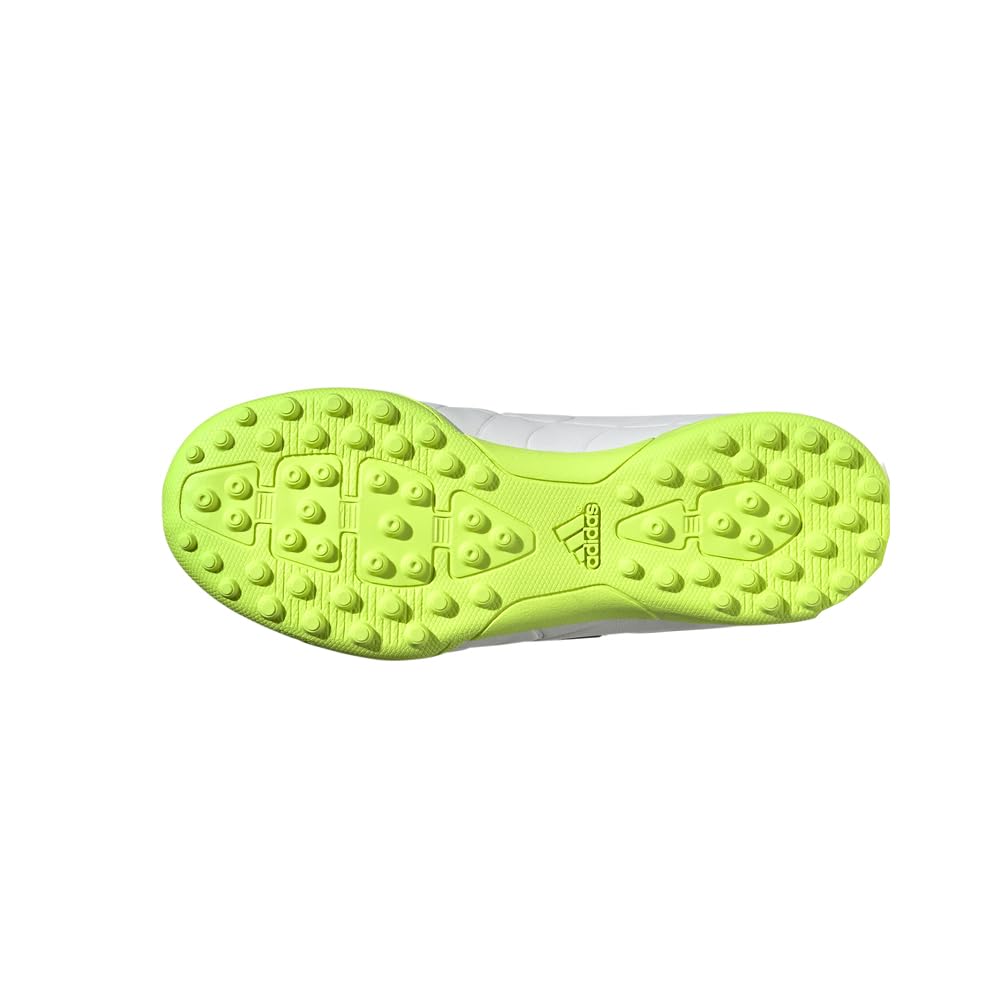 adidas Copa Pure.3 Turf Sneaker, White/Core Black/Lucid Lemon, 13 US Unisex Little Kid
