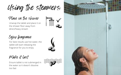 Suuruus Beauty Products Aromatherapy Shower Steamers Bombs Variety Pack of 6 pcs Essential Oil Scented Handmade Tablets- Eucalyptus, Mint, Lavender, Hami Melon, Mango and Lemon