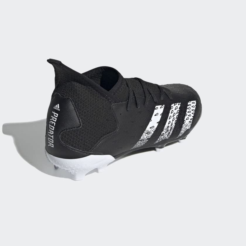 adidas Firm Ground Predator Freak .3 Soccer Shoe (boys) Black/White/Black 4.5 Big Kid