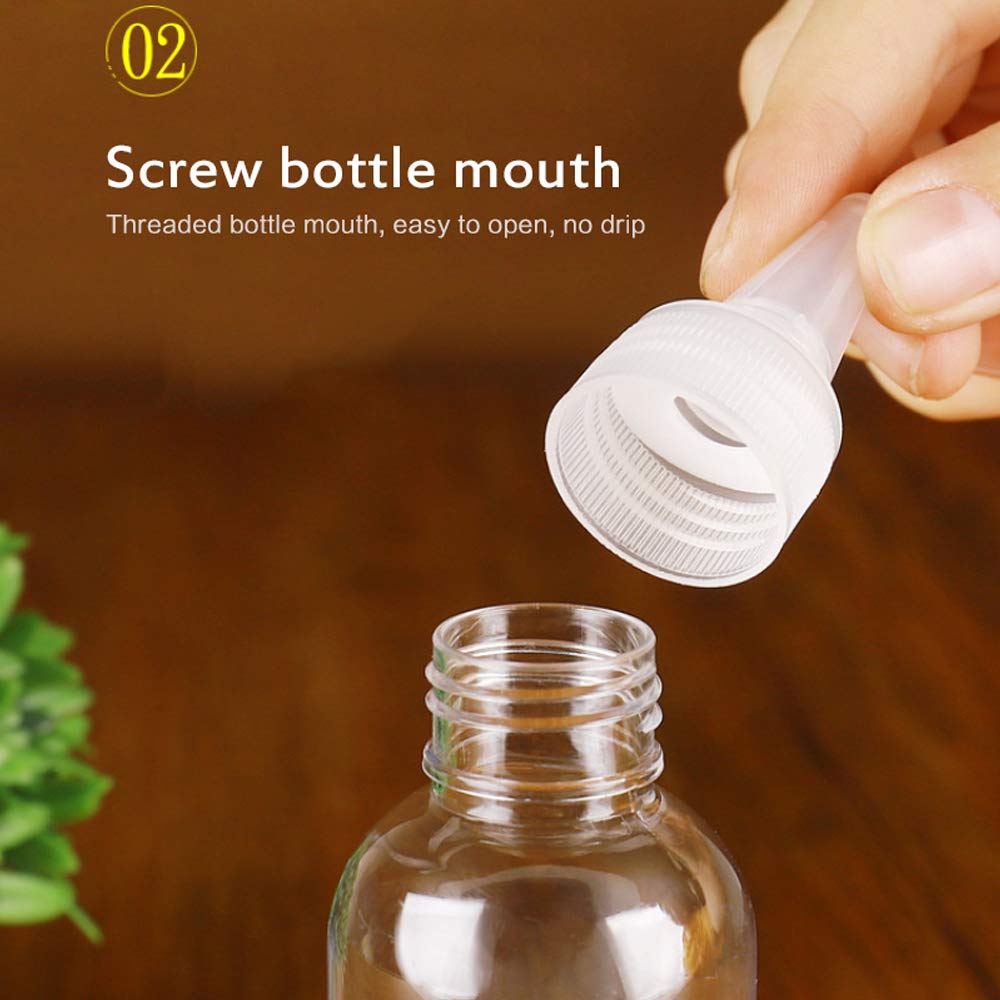5pcs 10-250ml Refillable Bottles Squeeze Bottles Eye Dropper Bottle Liquid Dispenser Sharp-mouth Container with Twist Top Cap(30ml)