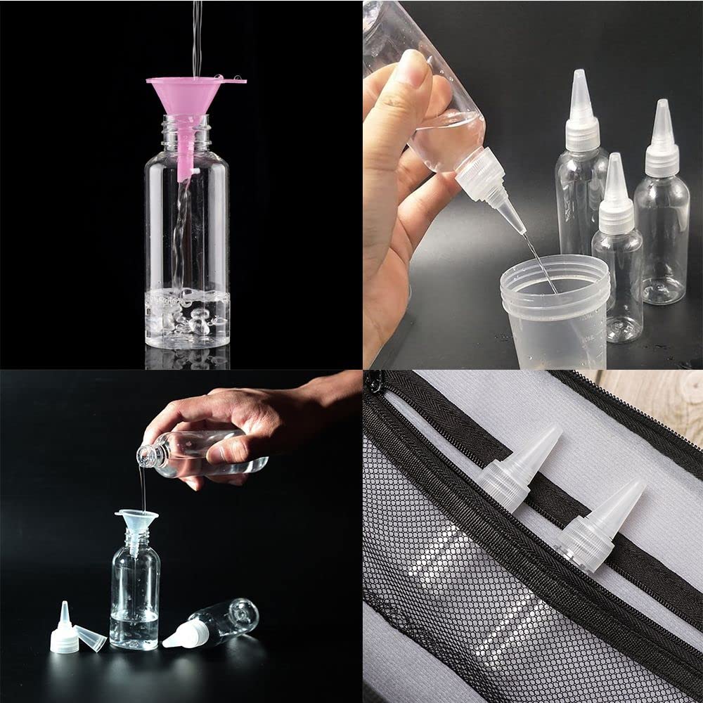 5pcs 10-250ml Refillable Bottles Squeeze Bottles Eye Dropper Bottle Liquid Dispenser Sharp-mouth Container with Twist Top Cap(30ml)
