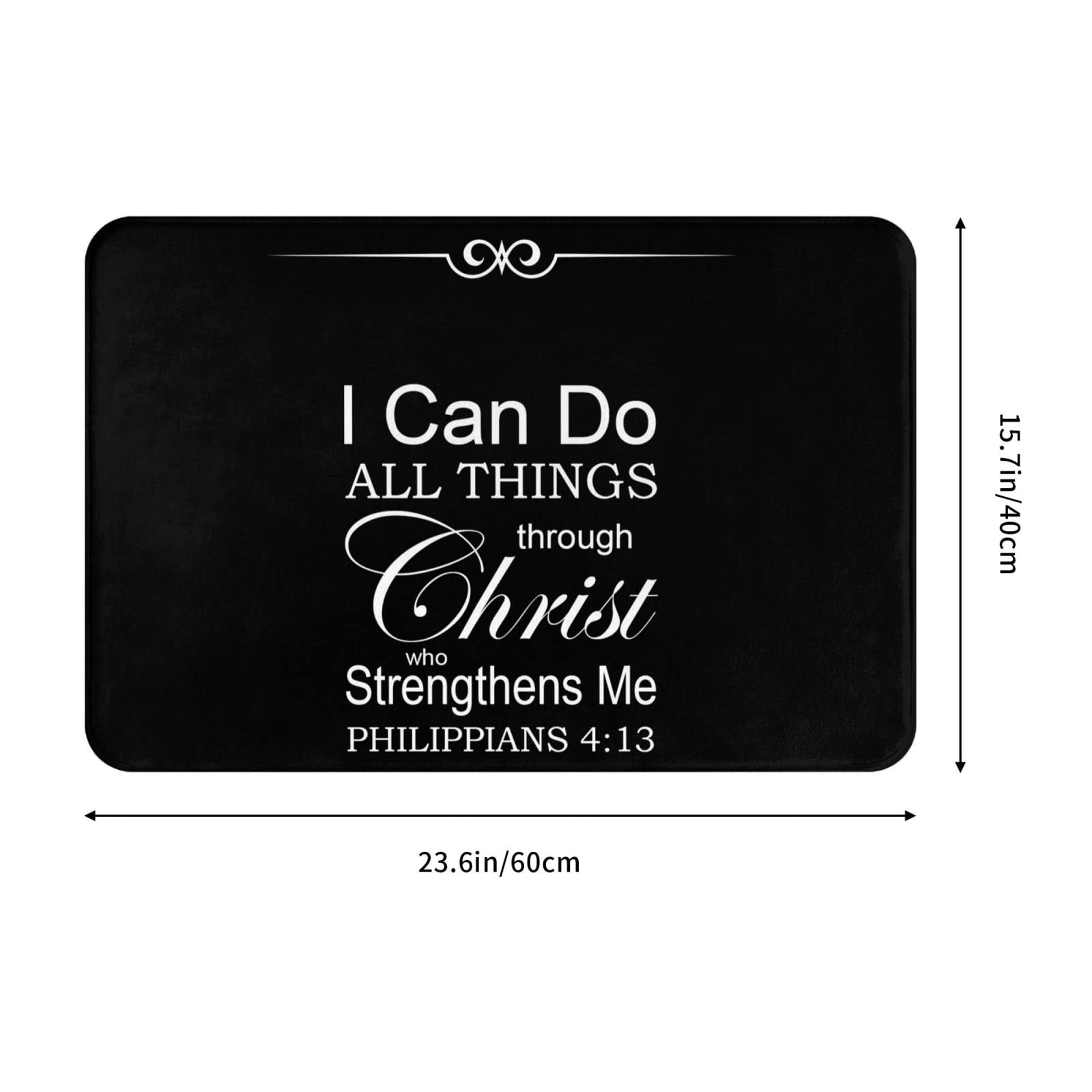 Door Mat Front Philippians 4 13 Anti-Skid Absorbent Front and Rear Door Mats 16x24 inche