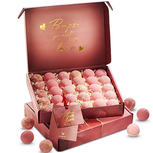 Birthday Gifts for Adults, Bath Bombs for Women, 30pc Bubble Bath Bombs for Women and Men with Shea & Coco Butter Dry Skin Moisturize, Christmas and Birthday Handmade Spa Bath Bomb Gifts
