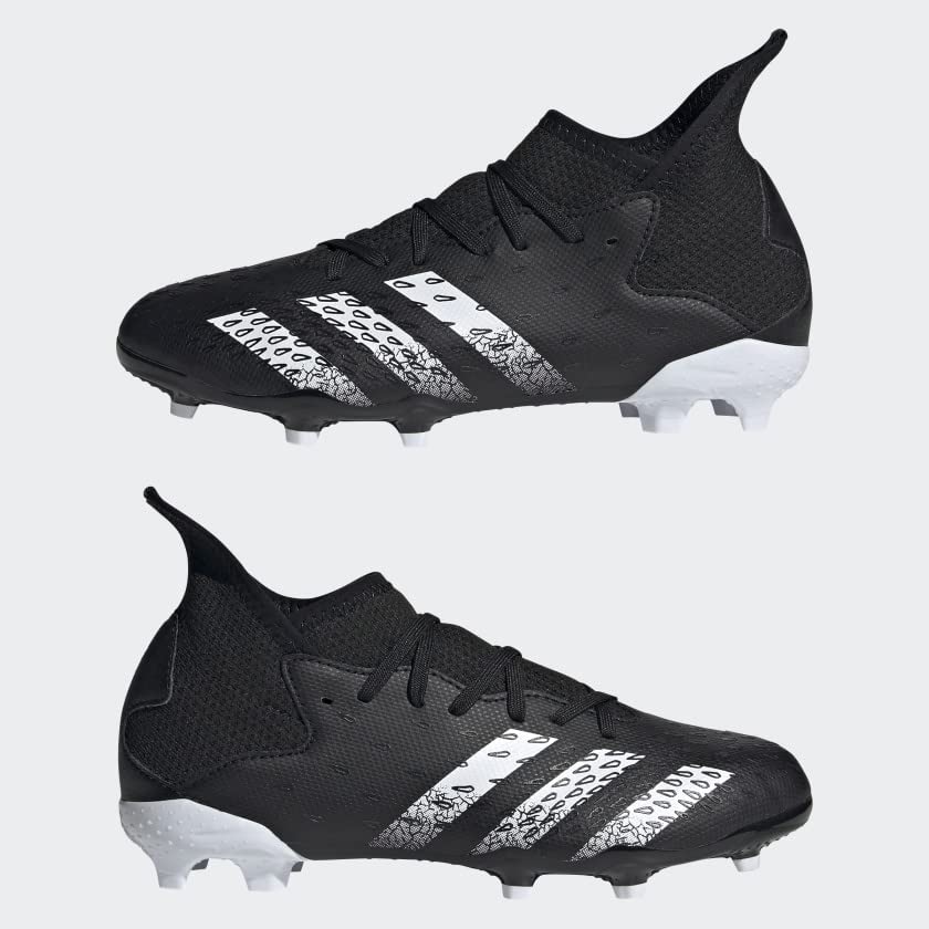 adidas Firm Ground Predator Freak .3 Soccer Shoe (boys) Black/White/Black 2 Little Kid