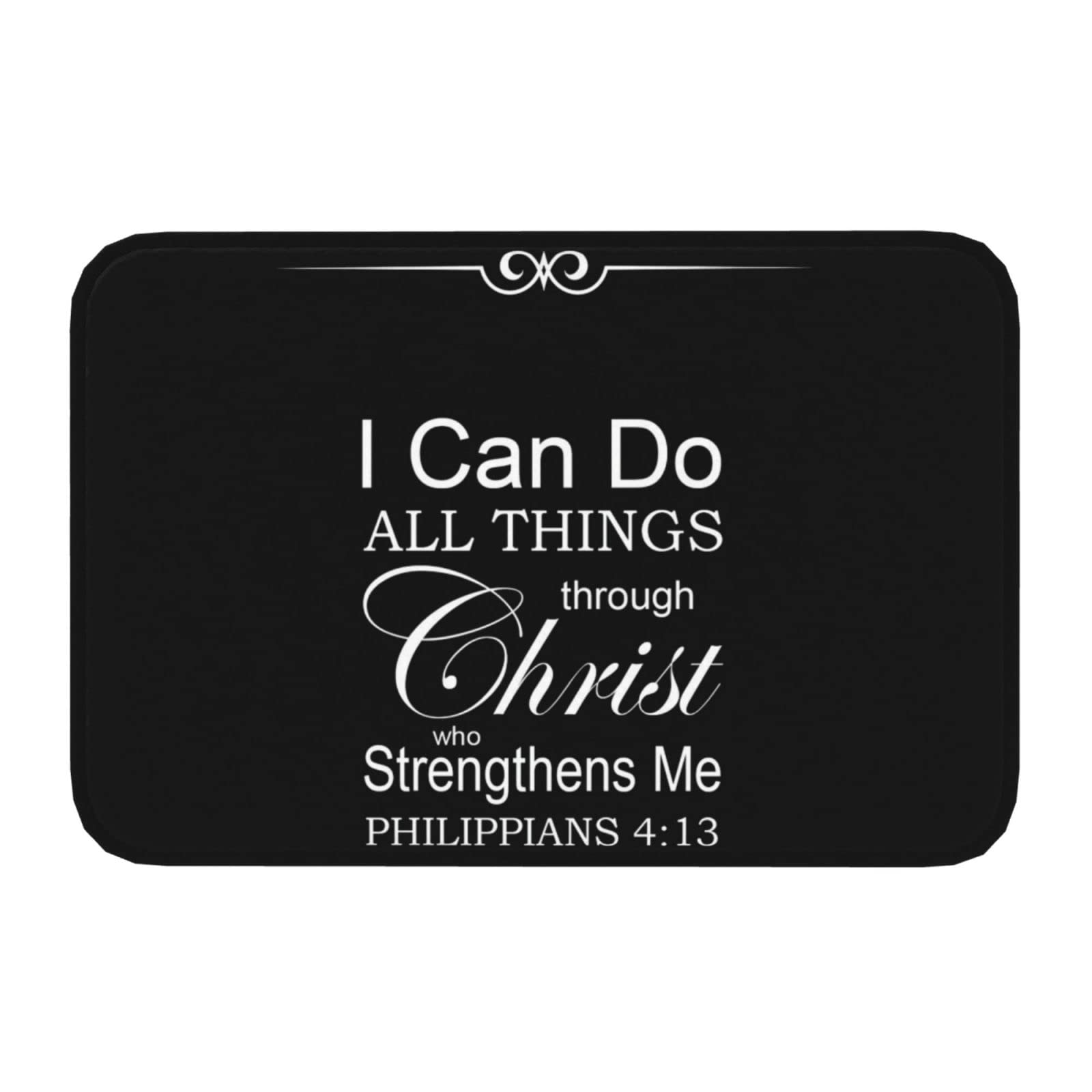 Door Mat Front Philippians 4 13 Anti-Skid Absorbent Front and Rear Door Mats 16x24 inche