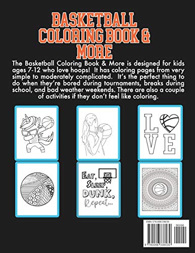 Basketball Coloring Book and More: A Coloring and Activity Book for Girls and Boys who Love Hoops!