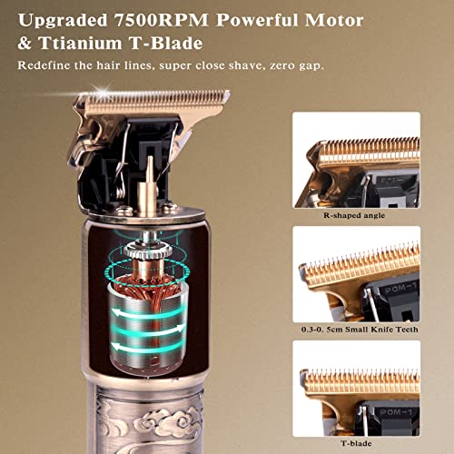 Ufree Gifts for him T Liner Trimmer & Electric Razor for Men Zero Gapped Beard Trimmer, Barber Liners Clipper Bald Shavers with 4 Guards & 2 Foil Heads