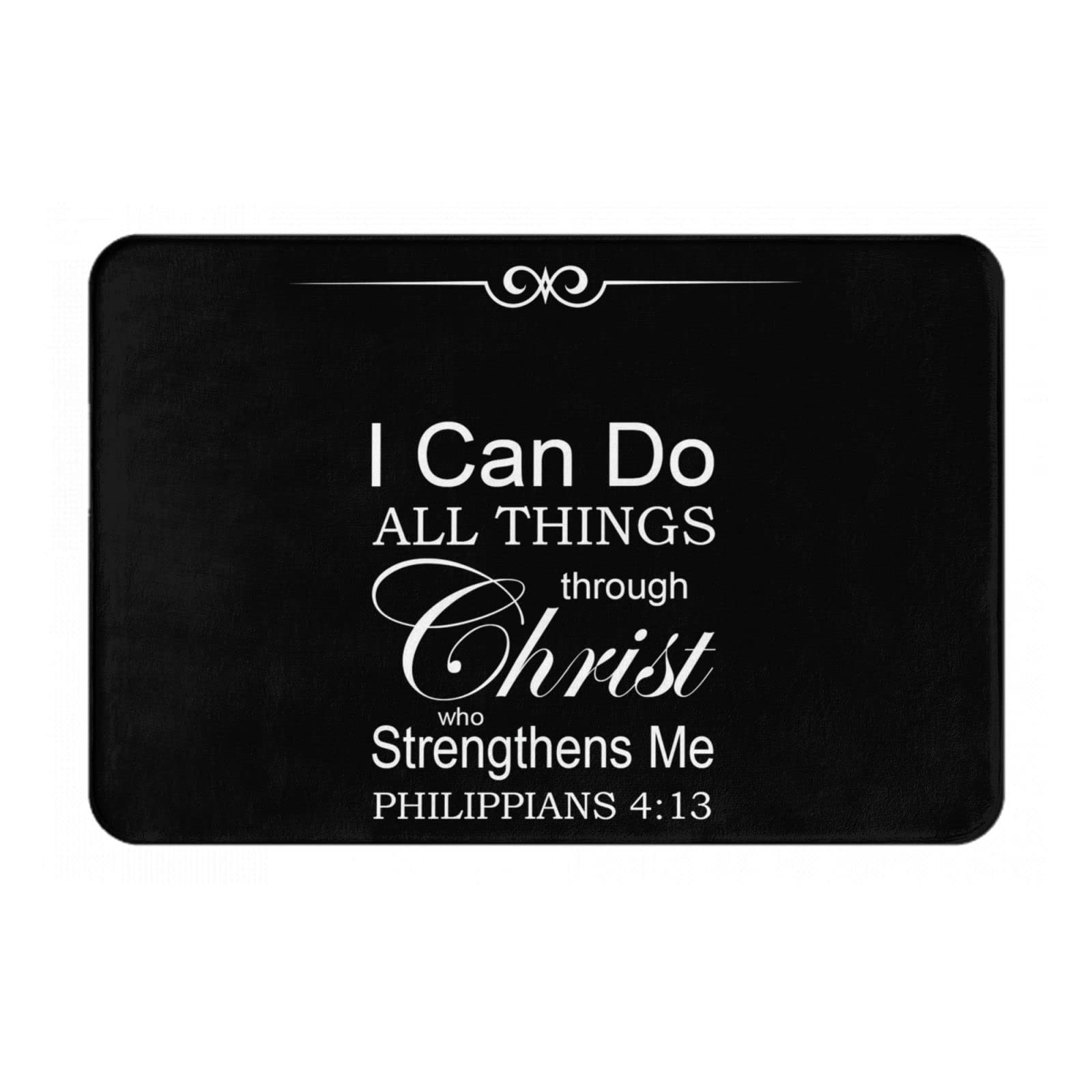 Door Mat Front Philippians 4 13 Anti-Skid Absorbent Front and Rear Door Mats 16x24 inche