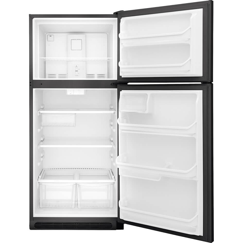 Frigidaire FFTR2021TB 30 Inch Freestanding Top Freezer Refrigerator with 20 cu. ft. Total Capacity, 2 Glass Shelves, 5.1 cu. ft. Freezer Capacity, in Black