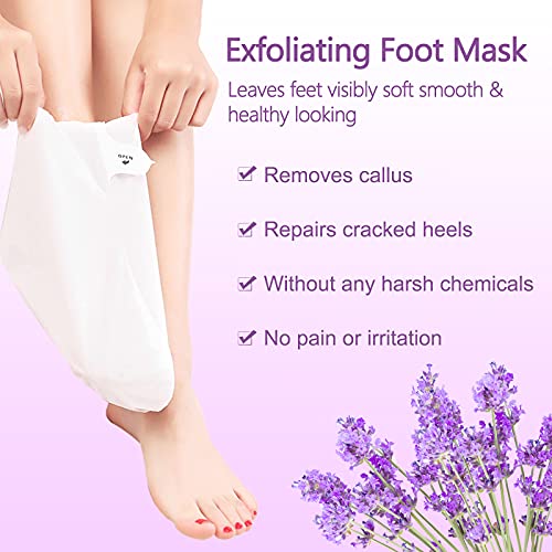 WEIDA SIGN Foot Peel Mask 3 Pack,For Cracked Heels, Dead Skin & Calluses - Exfoliator Remove Repair Rough Heels,Make Your Feet Baby Soft & Get a Smooth Skin (Lavender)
