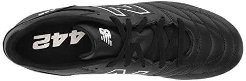 New Balance Boy's 442 V2 Academy FG Junior Soccer Shoe, White/Black, 2.5 Little Kid