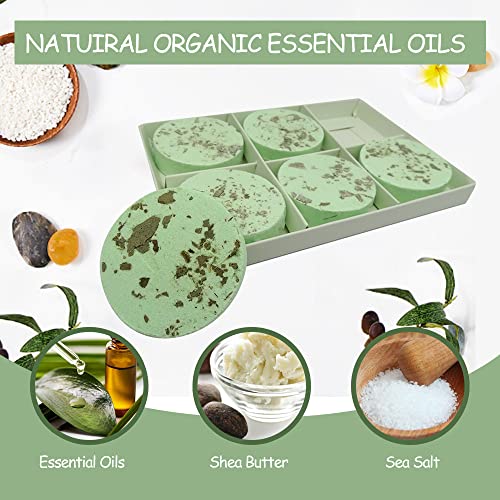 Serenity Select Eucalyptus Shower Steamers Organic Aromatherapy Shower Bombs with Essential Oil 6 Shower Vapor Tablets for Stress Relief & Relaxation. Great Stocking Stuffer for Christmas Hanukkah