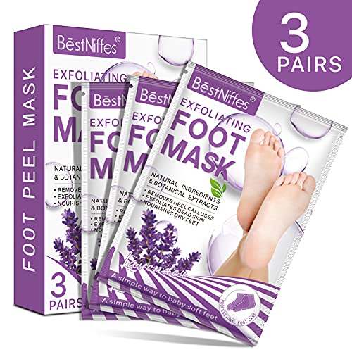 WEIDA SIGN Foot Peel Mask 3 Pack,For Cracked Heels, Dead Skin & Calluses - Exfoliator Remove Repair Rough Heels,Make Your Feet Baby Soft & Get a Smooth Skin (Lavender)
