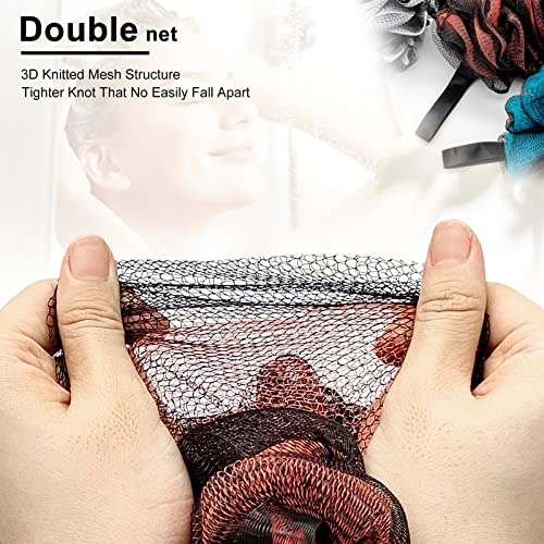 Loofah Bath Shower Sponge Body Scrubber,75g Exfoliate Mesh Pouf Shower Bouquet,3 Pack Body Wash for Women and Men